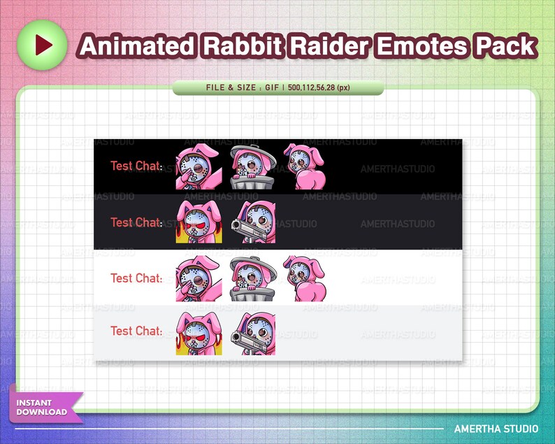 Rabbit Trooper Animated Emotes Pack | Twitch Emote | Streamer Emote ...