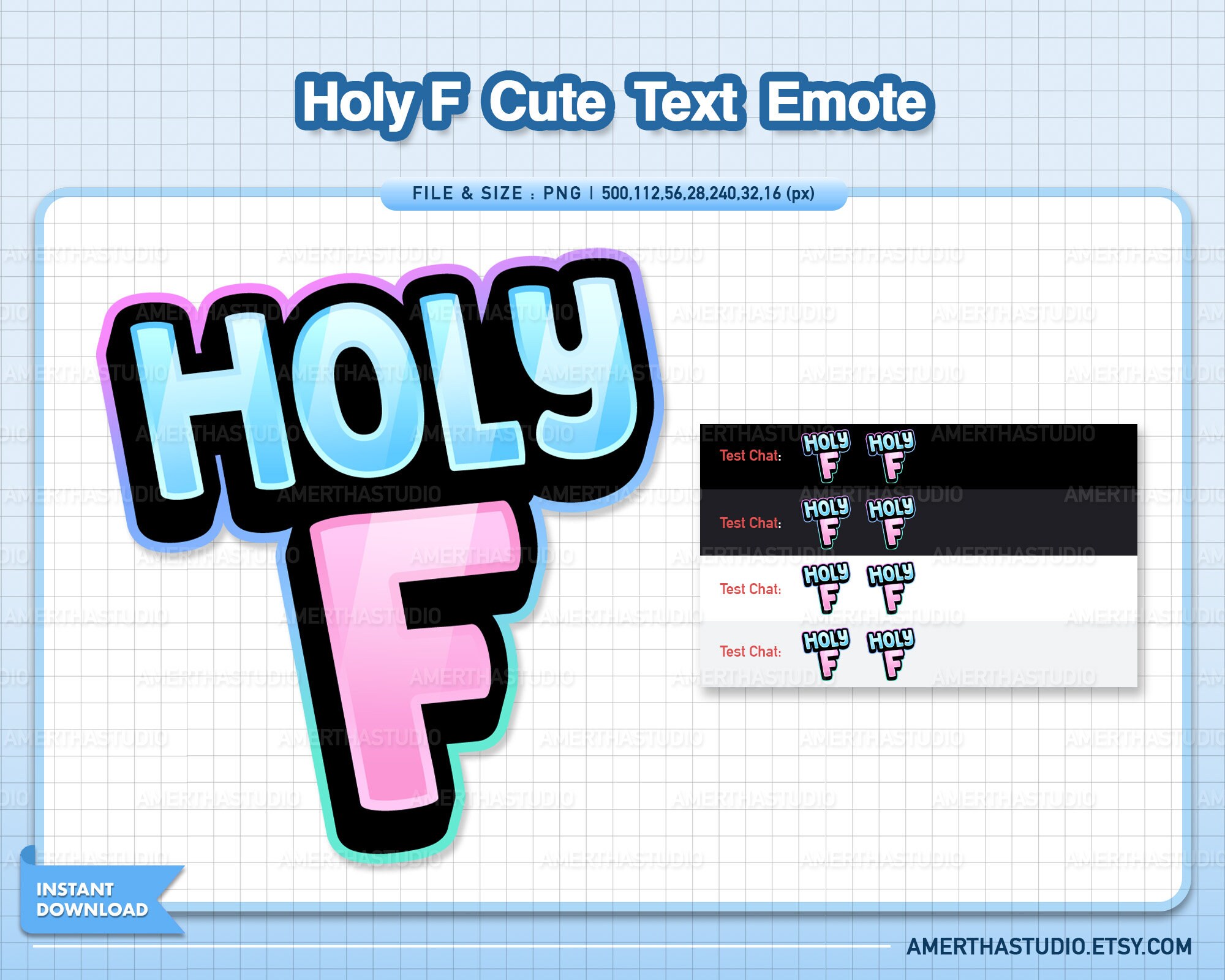 Holy F Cute Text Emotes | Streamer Emote | Discord Emotes | Youtube ...