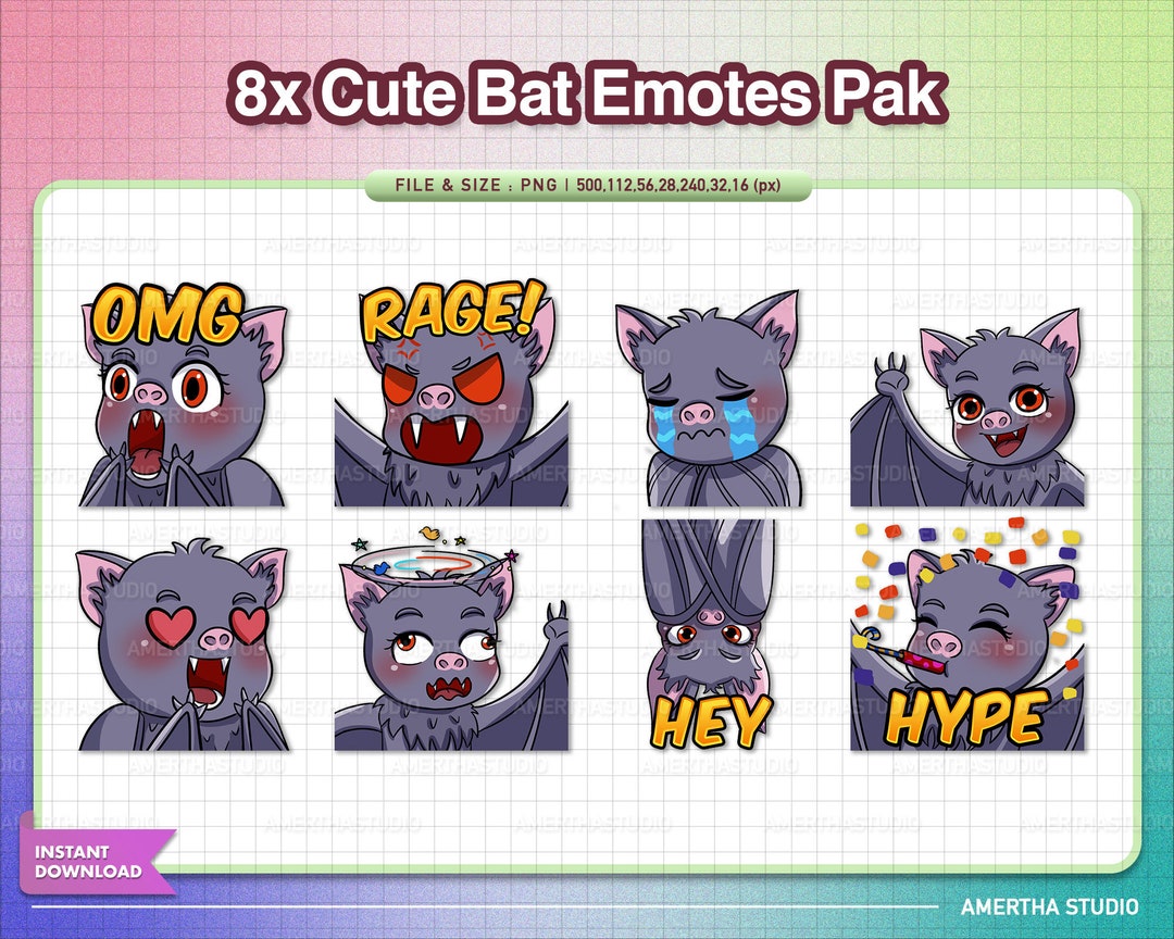 8x Cute Bat Twitch Emotes | Twitch Emote | Astronaut | Streamer Emote ...