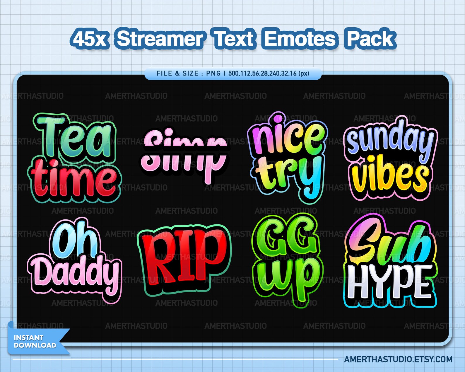 45x Cute Text Emotes Pack | Streamer Emote | Discord Emotes | Youtube ...