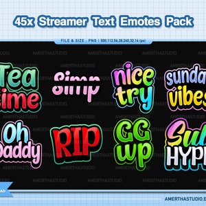 45x Cute Text Emotes Pack | Streamer Emote | Discord Emotes | Youtube ...