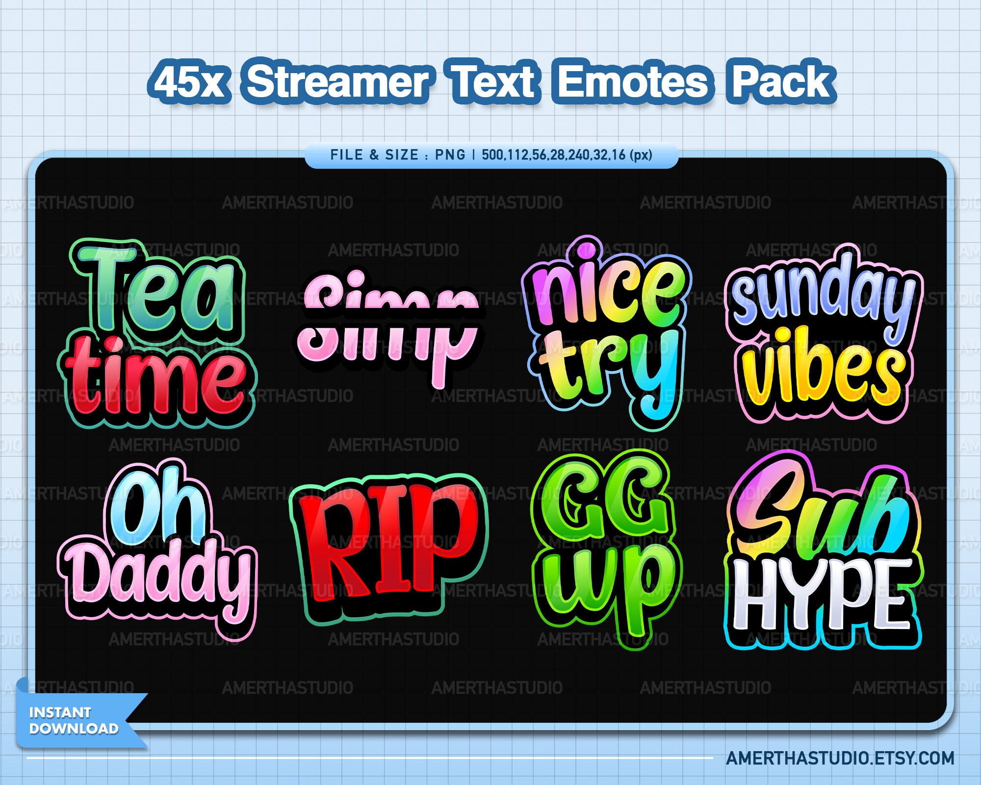 45x Cute Text Emotes Pack | Streamer Emote | Discord Emotes | Youtube ...