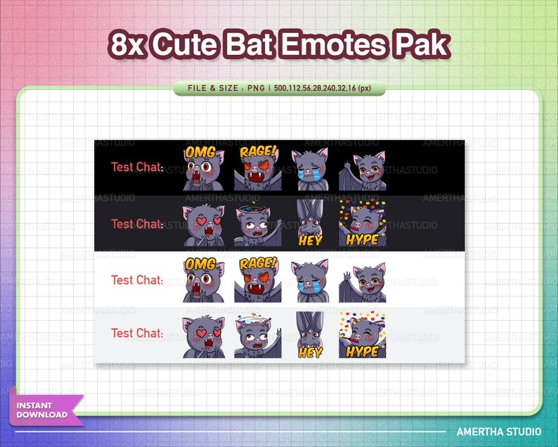 8x Cute Bat Twitch Emotes | Twitch Emote | Astronaut | Streamer Emote ...