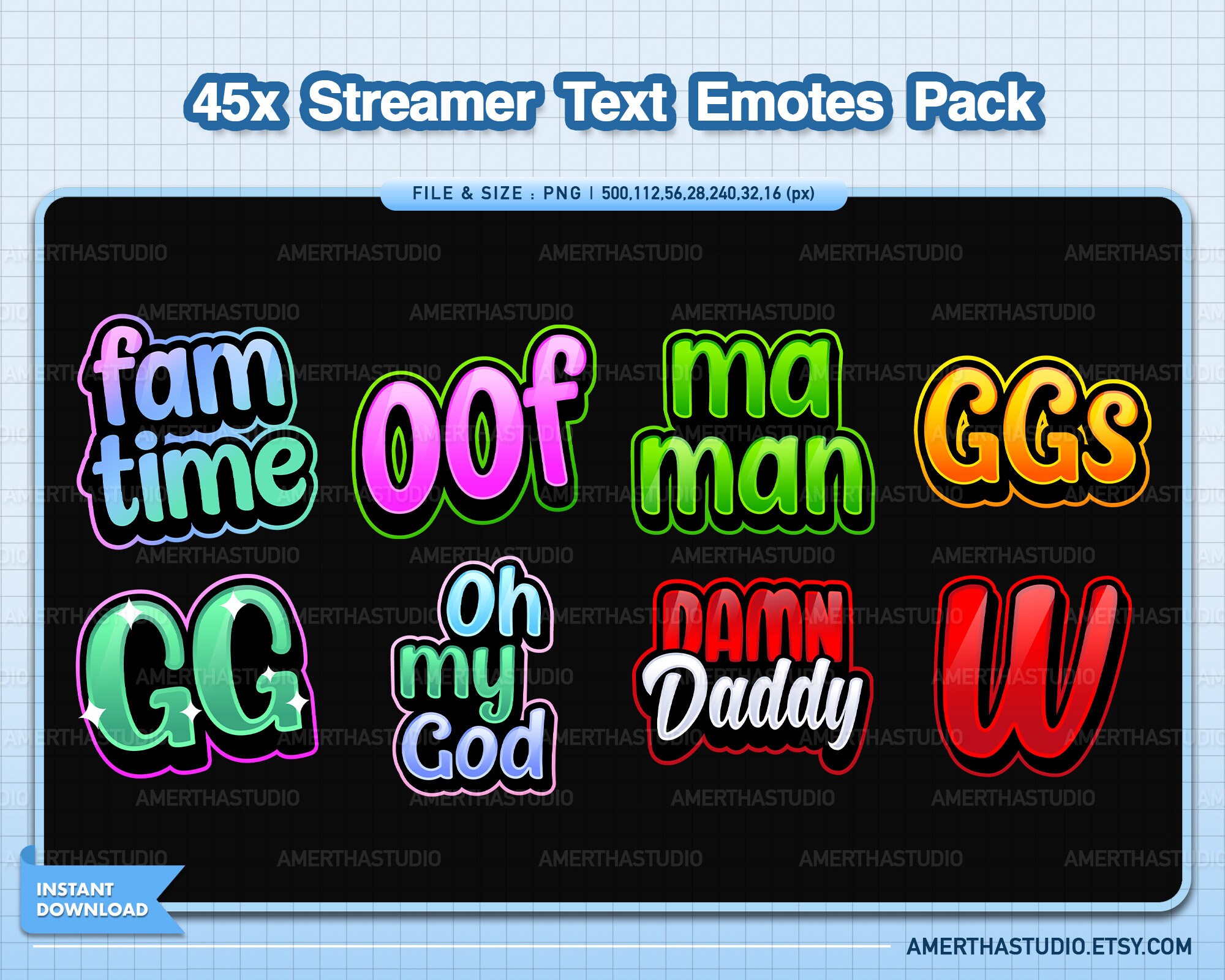 45x Cute Text Emotes Pack | Streamer Emote | Discord Emotes | Youtube ...