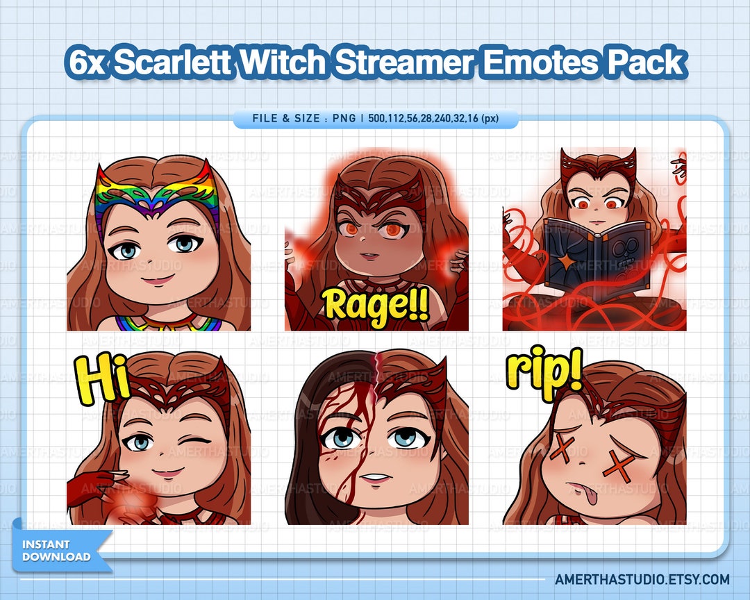 Scarlett Witch Twitch Emotes | Streamer Emote | Discord | Youtube ...