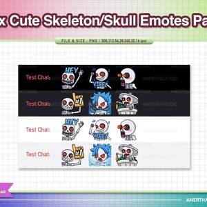 6x Skeleton Skull Twitch Emotes | Twitch Emote | Astronaut | Streamer ...