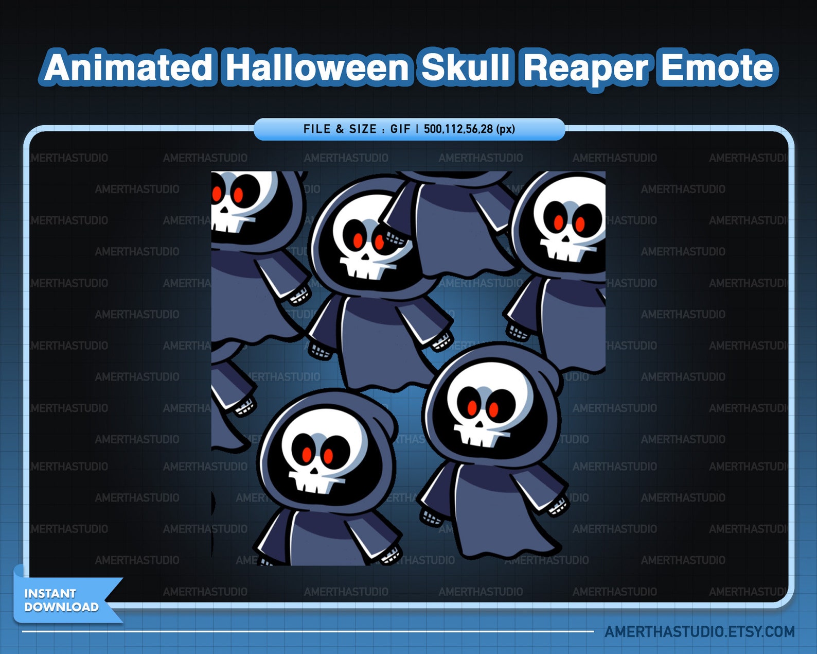 Animated Emote Halloween Fly Skull Reaper | Twitch Emote | Streamer ...