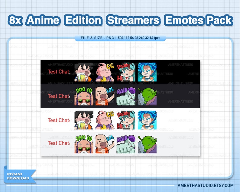 8x Anime Edition Streamer Emotes Pack / Kawaii Emotes / Facebook Emotes ...