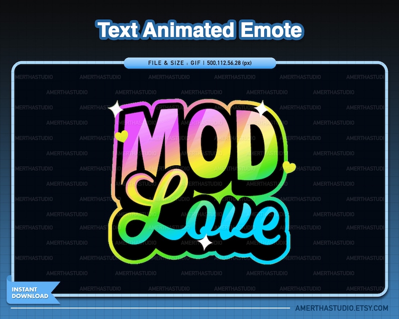 Animated Text Emote - MOD | Twitch Emote | Streamer Emote | Discord ...