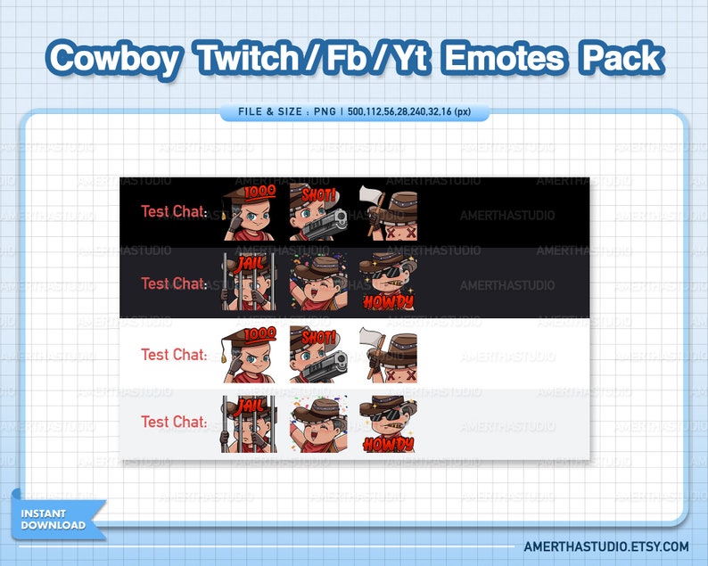 Cowboy Emotes Pack | Streamer Emote | Discord Emotes | Youtube Emotes ...