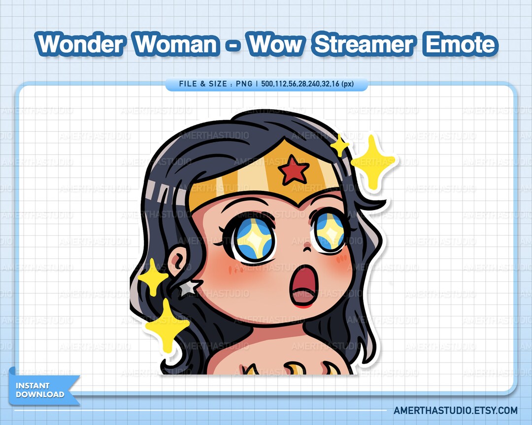 Wonder Woman Wow Twitch Emotes Streamer Emote Discord Emotes Youtube ...
