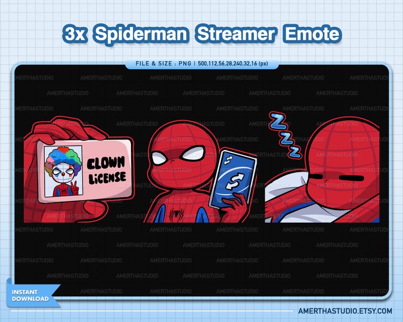 3x Spiderman Red Twitch Emotes | Streamer Emote | Discord Emotes ...