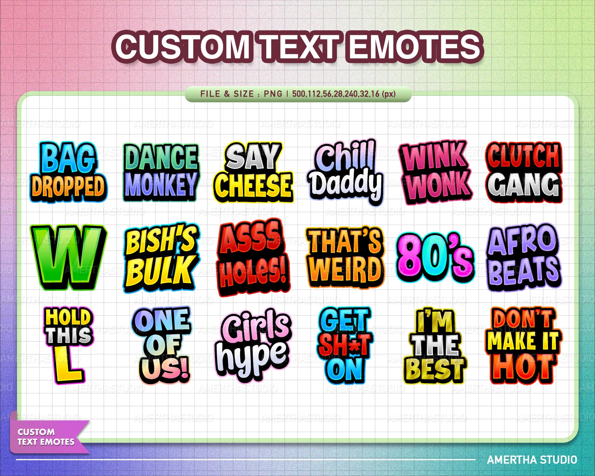 Custom Text Emotes | Twitch Emotes | Streamer Emotes | Twitch Graphics ...