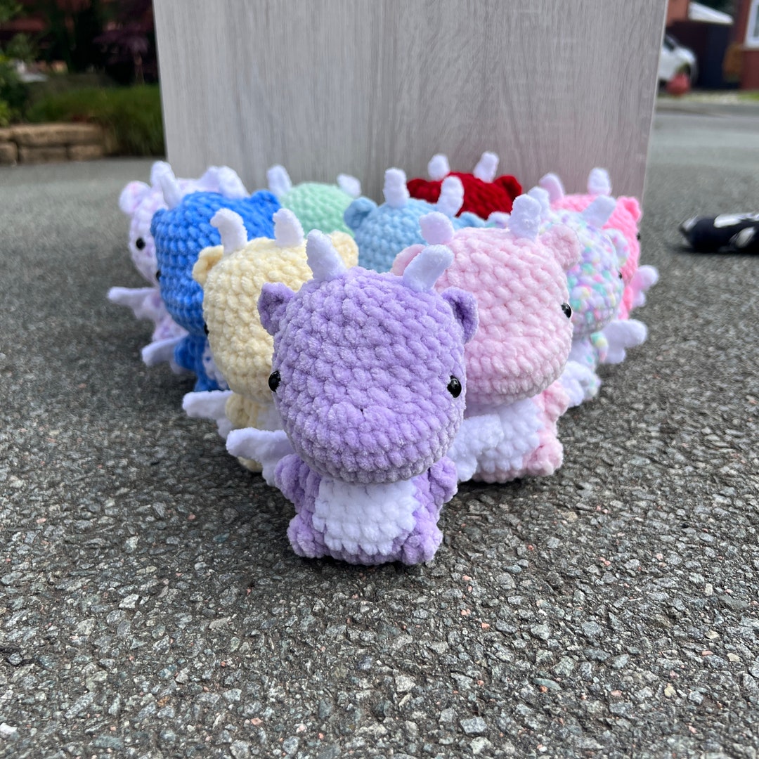 Crochet Dragon Plush: Handmade Polyester Stuffed Toy - Etsy
