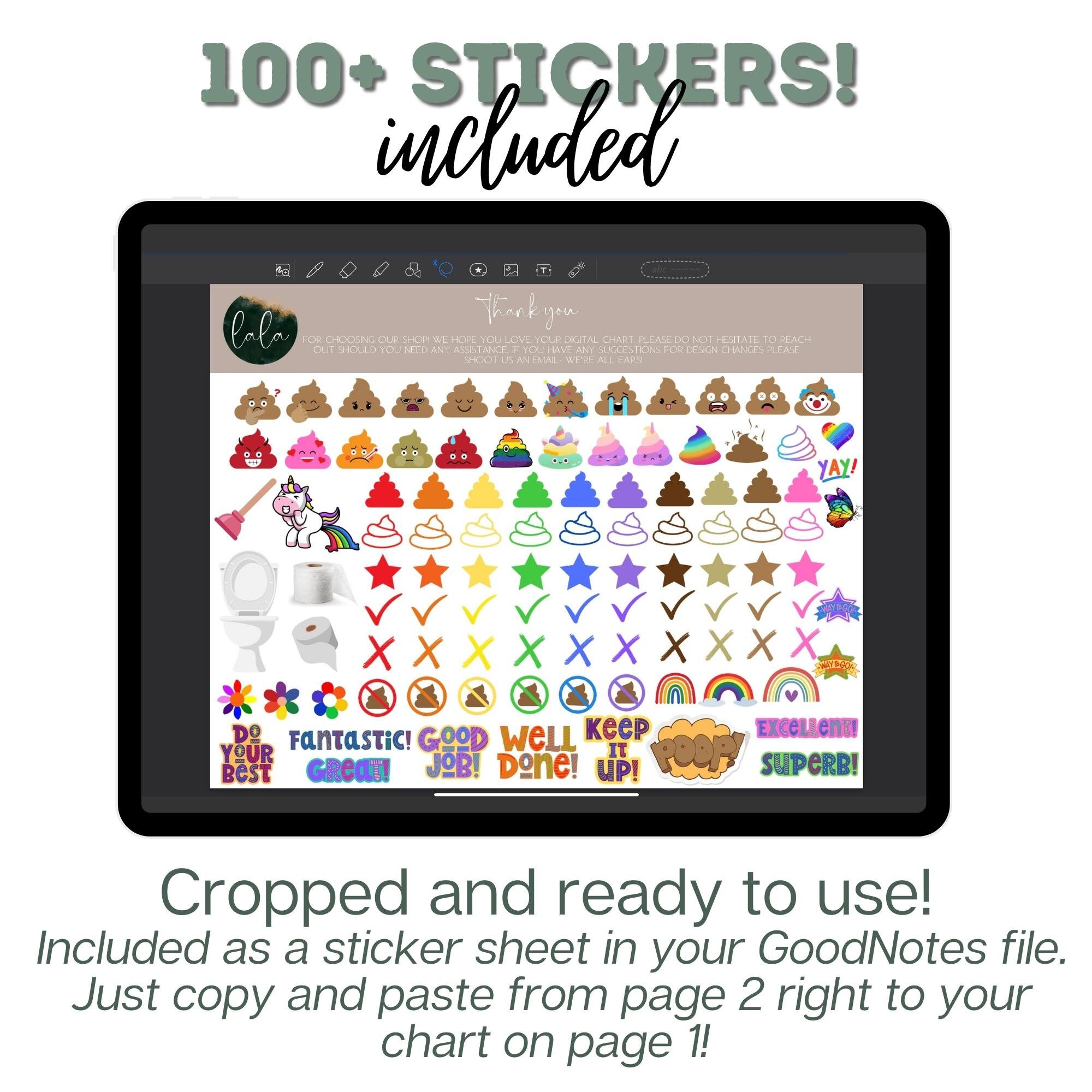 Pooping Chart | Funny BM Tracker for Kids | Goodnotes Weekly Sticker ...