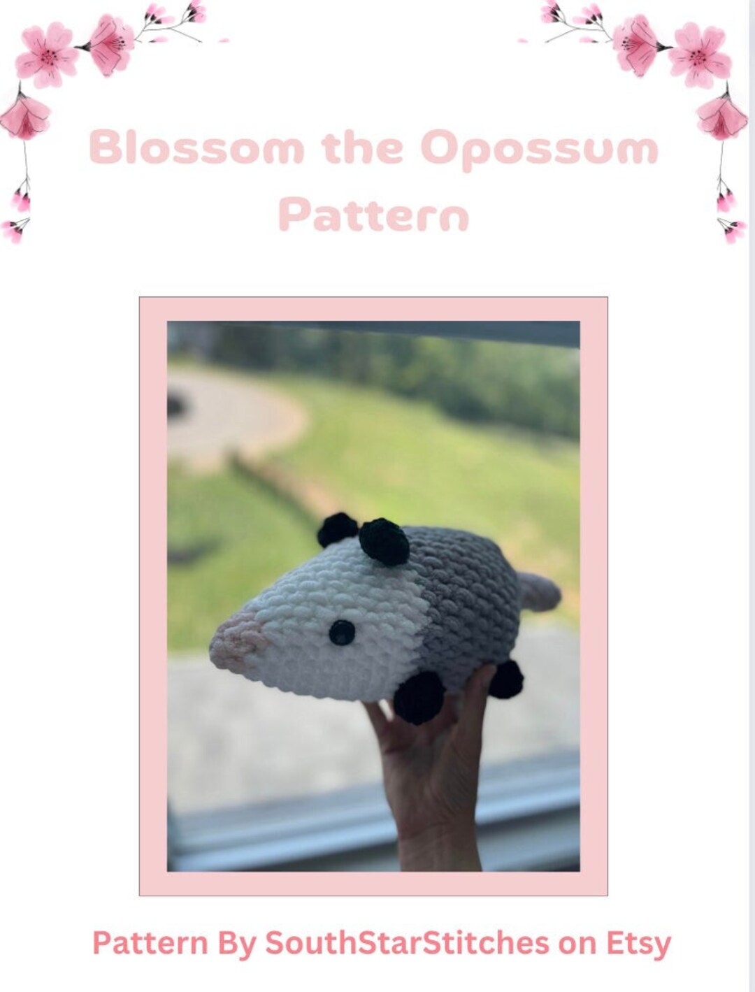 Blossom the Opossum Beginner Friendly Pattern, Crochet Pattern, Crochet ...