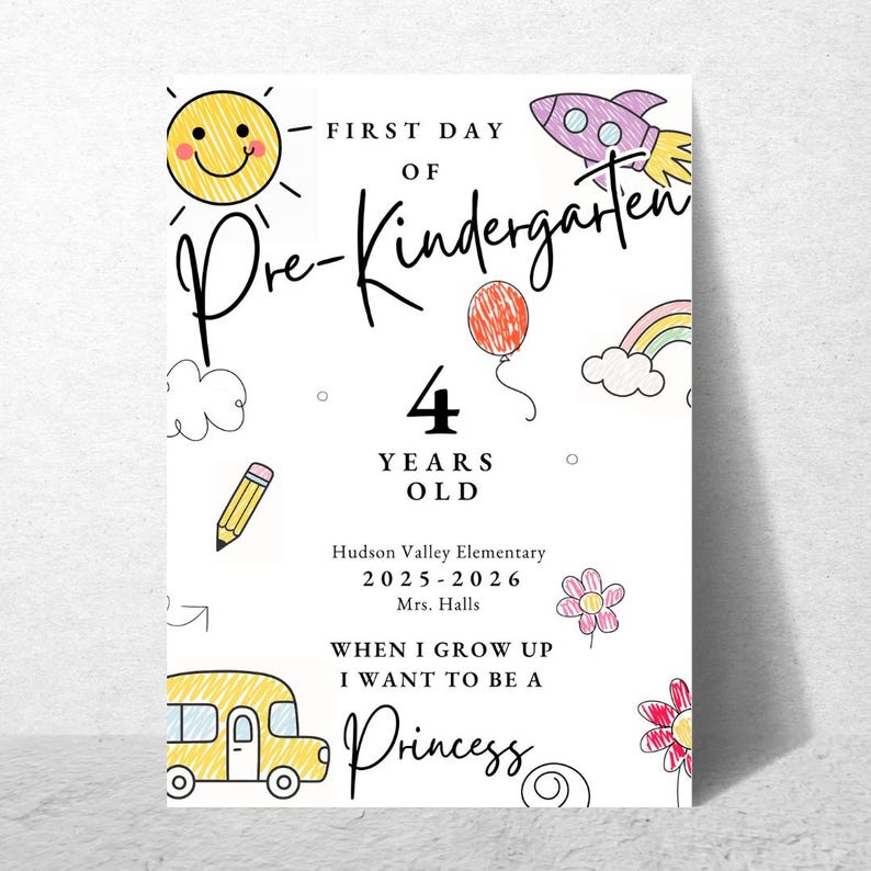 Editable First Day/last Day School Sign: Photo Prop, Canva Template ...