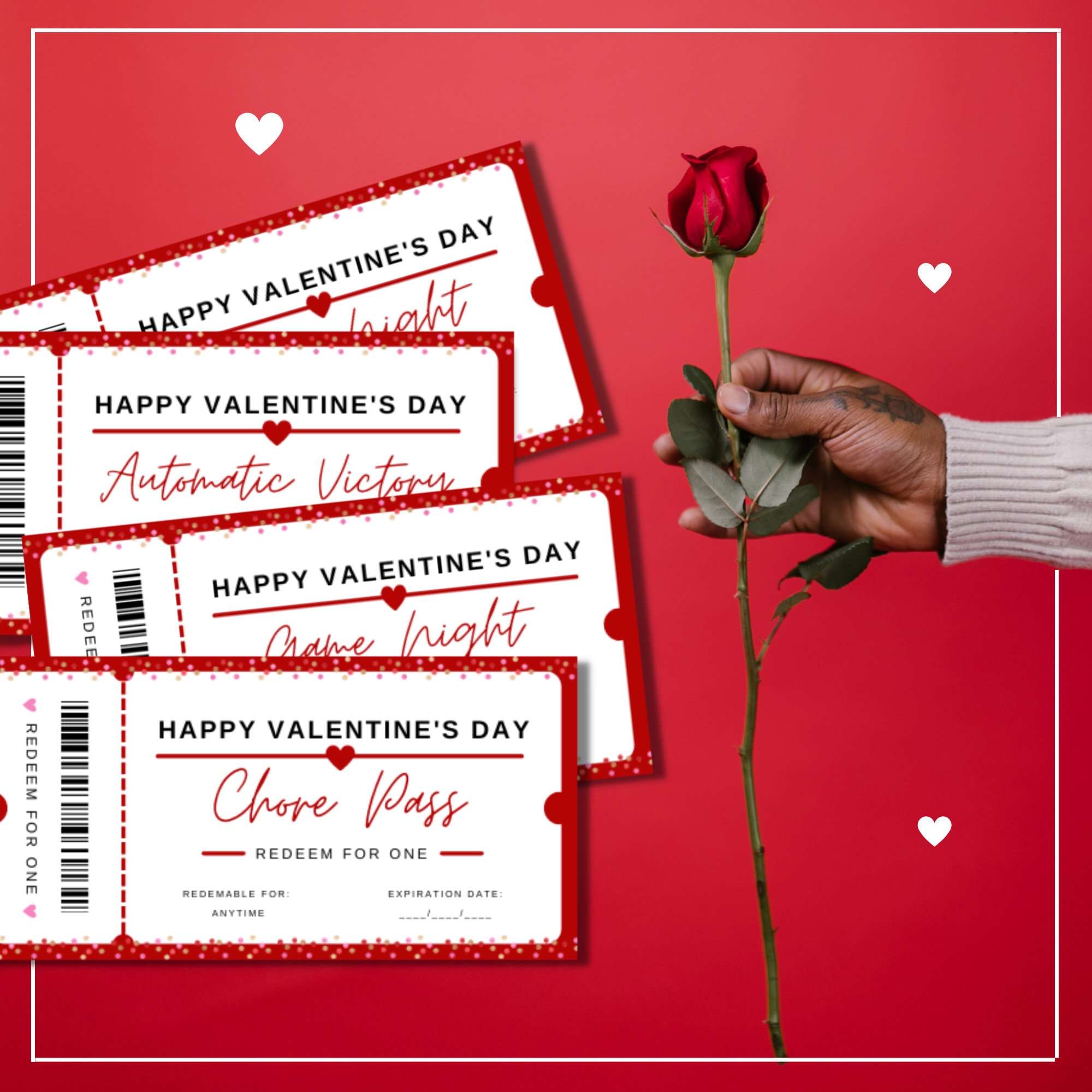 Valentine's Day Coupon Book PRINTABLE, INSTANT DOWNLOAD, Editable ...