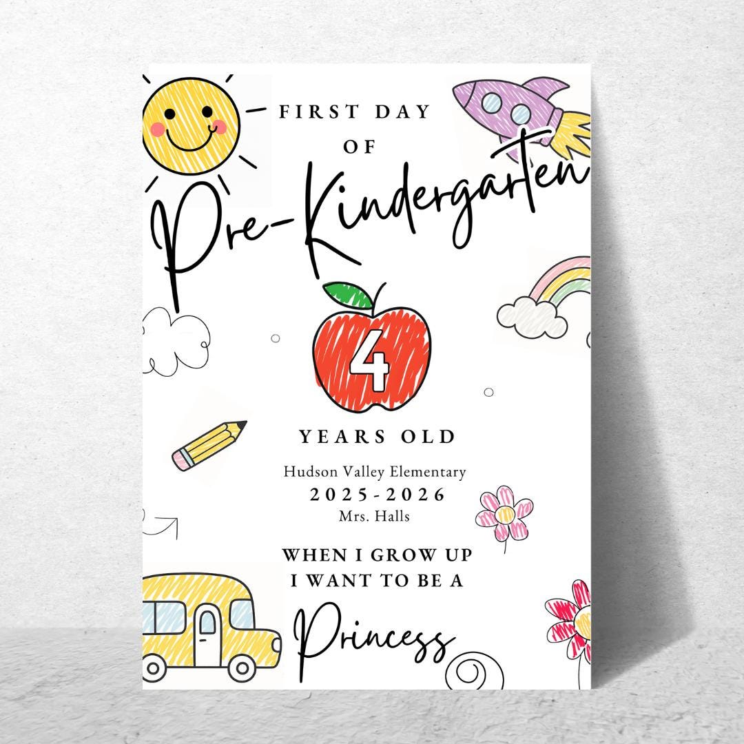 Editable First Day/last Day School Sign: Photo Prop, Canva Template ...