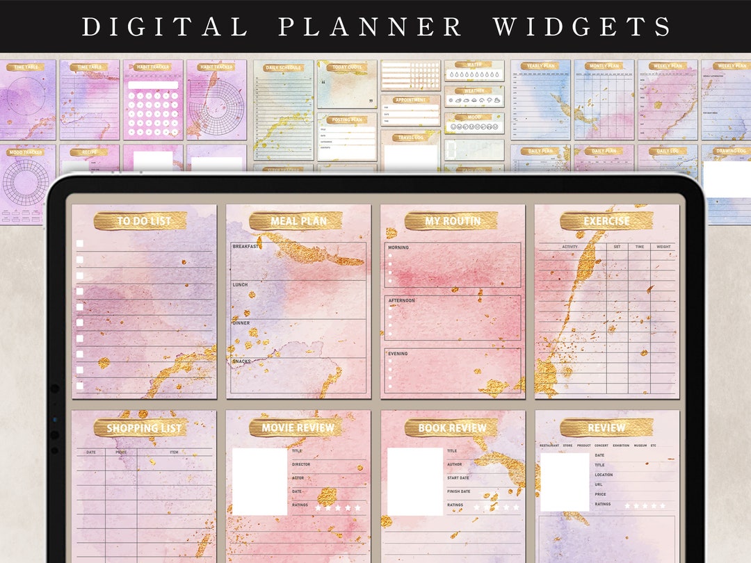 Watercolor Widgets Stickers, Daily Widget Stickers, Basic Theme ...