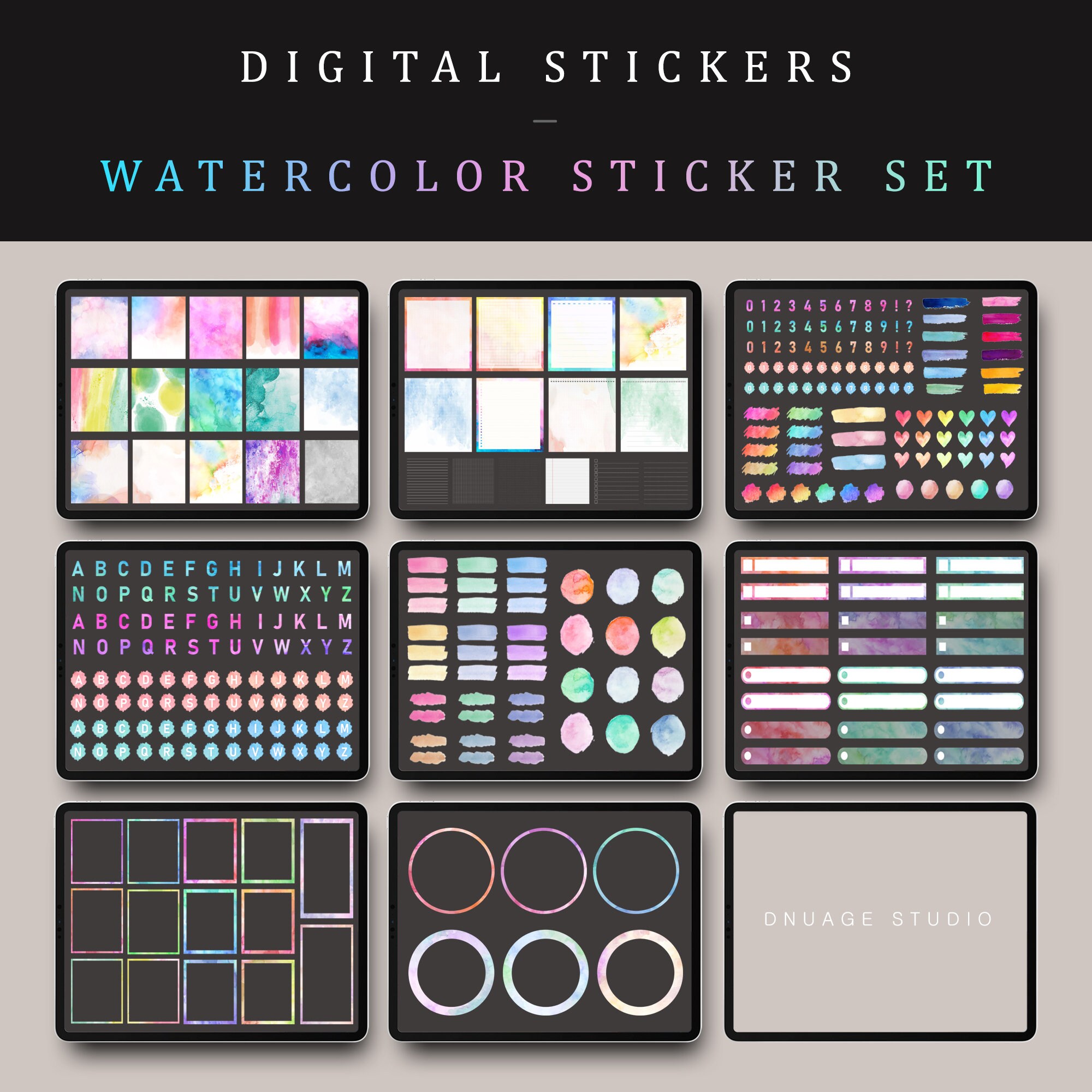 Watercolor Sticker,goodnotes Stickers,noteshelf Sticker,digital Sticker ...