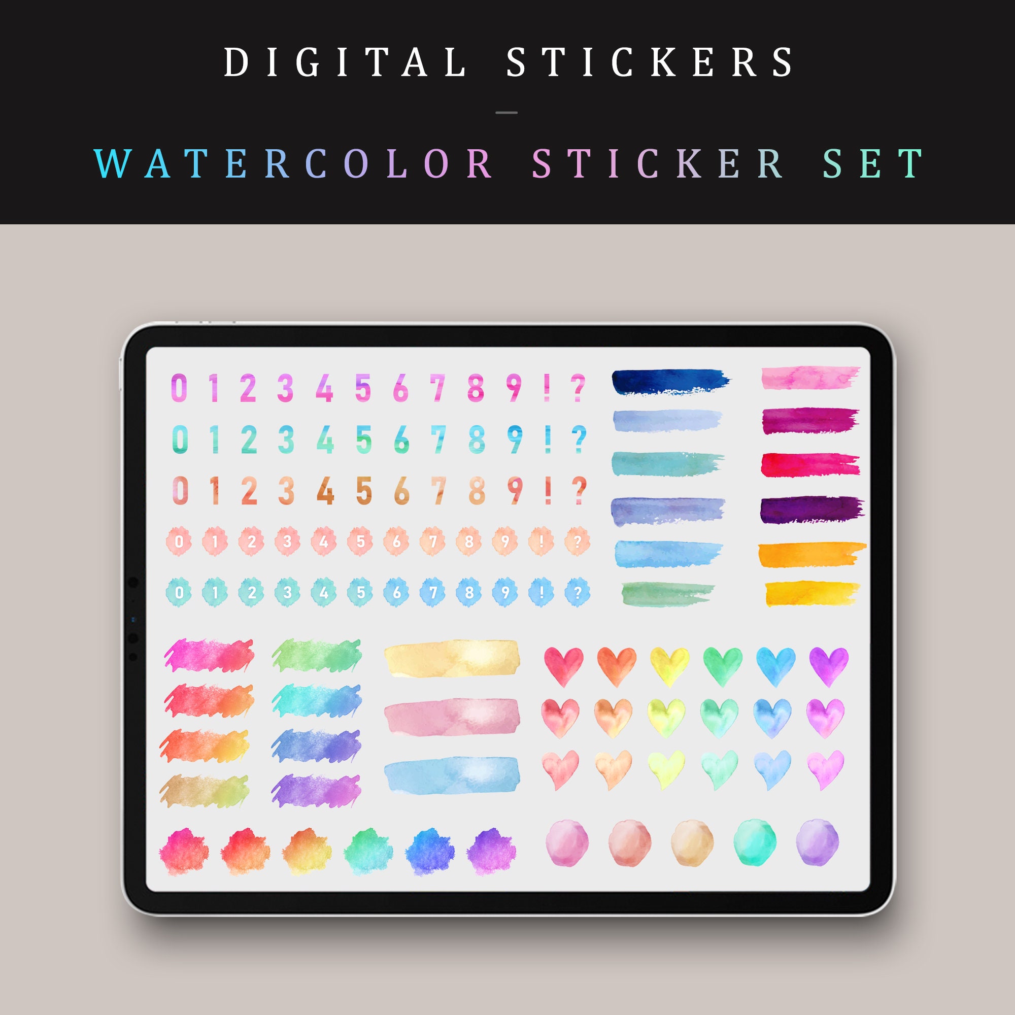 Watercolor Sticker,goodnotes Stickers,noteshelf Sticker,digital Sticker ...