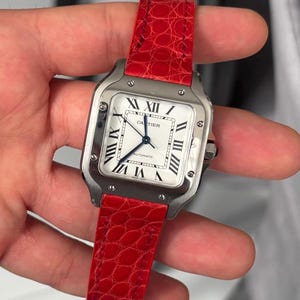 Cartier Santos Shiny Alligator Leather Watch Strap – Quick Release ...