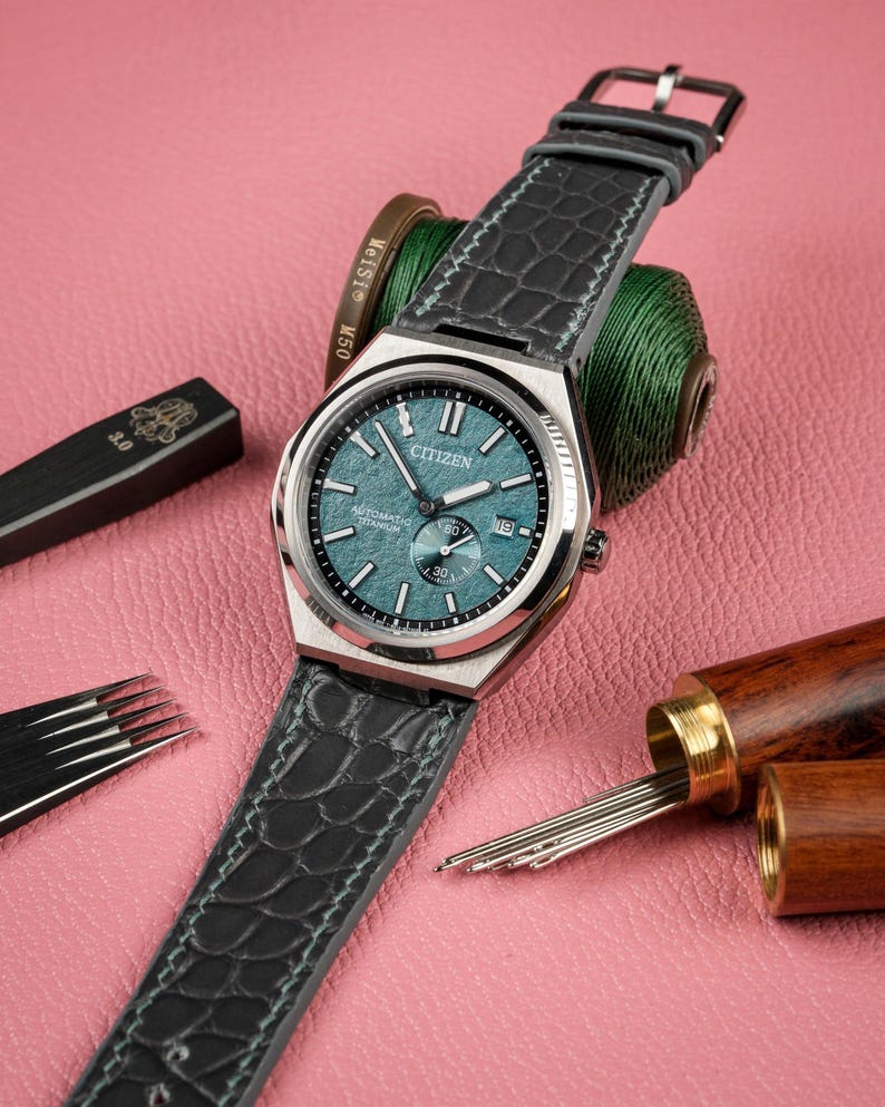 Citizen Zenshin Chronograph / Eco-drive - Alligator Leather Watch ...