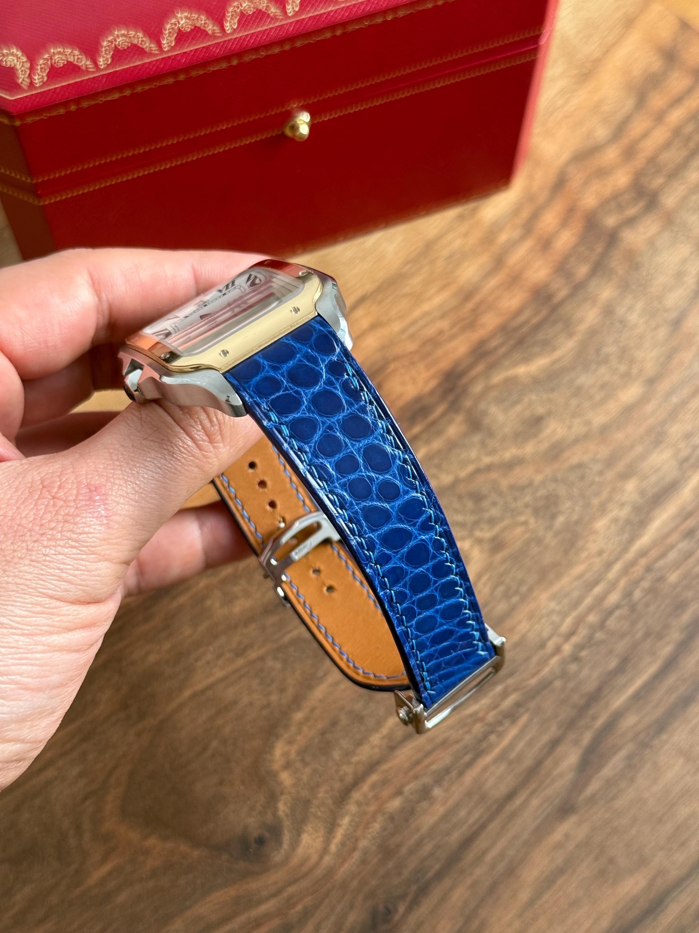Cartier Santos Shiny Alligator Leather Watch Strap – Quick Release ...