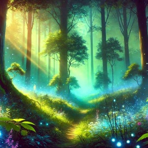 Mythical Forest Digital Wallpaper Set - Set of 5 - Etsy