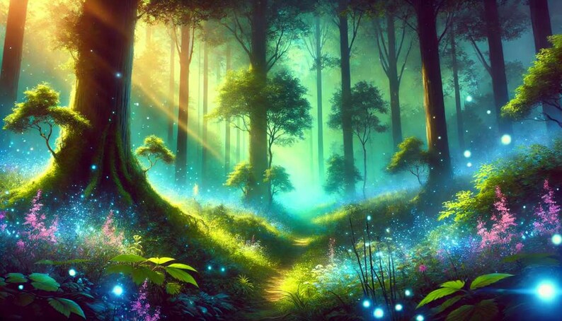 Mythical Forest Digital Wallpaper Set - Set of 5 - Etsy