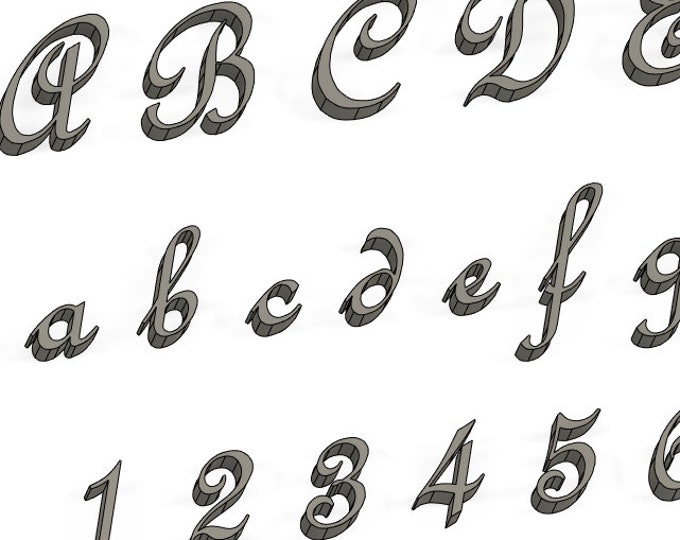 Stl 3d Models of NUMBERS and LETTERS for Cnc Carving Vectric Aspire ...