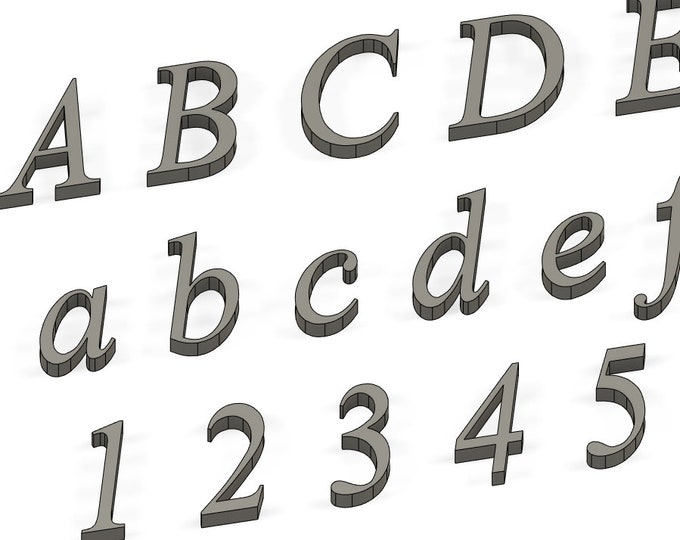 Abc Stl Files Alphabet 3d Printed, 3d Print File. Abc Digital Download ...