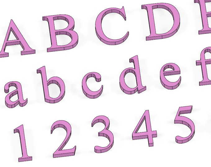 Abc Stl Files Alphabet 3d Printed, 3d Print File. Abc Digital Download ...
