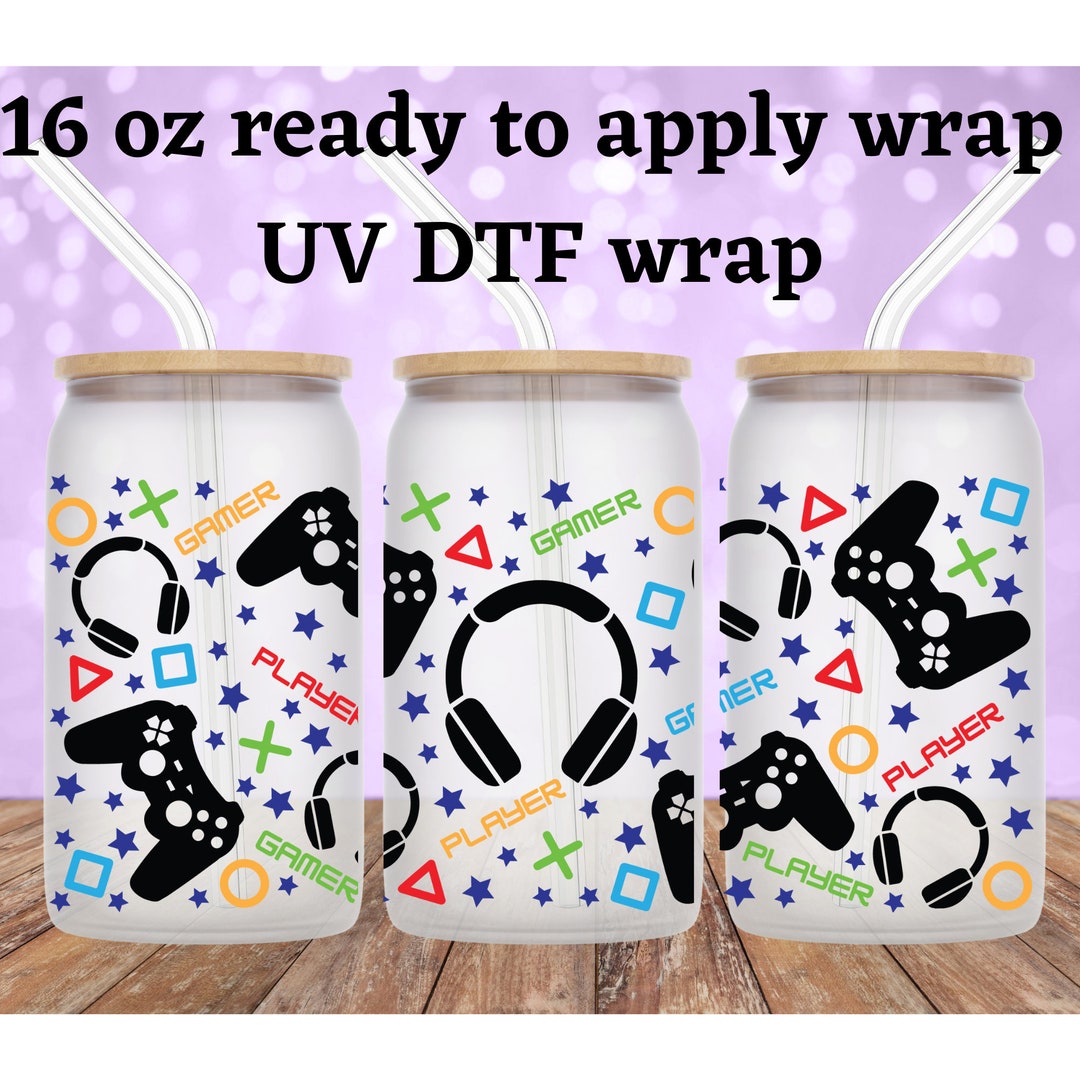 UV DTF Gamer Fuel Cup Wrap Wrap for 16oz. Glass Can UVDTF Wrap Ready to ...