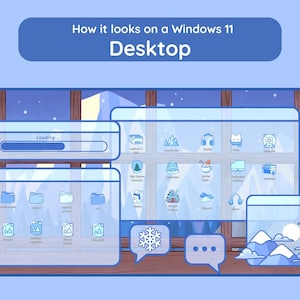 Winter Snow Cute Desktop Organizer Theme | Wallpaper Background ...