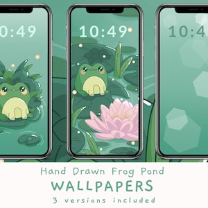 Cute Anime Frog Pond Phone Theme & Wallpaper | Green Aesthetic Ios App ...