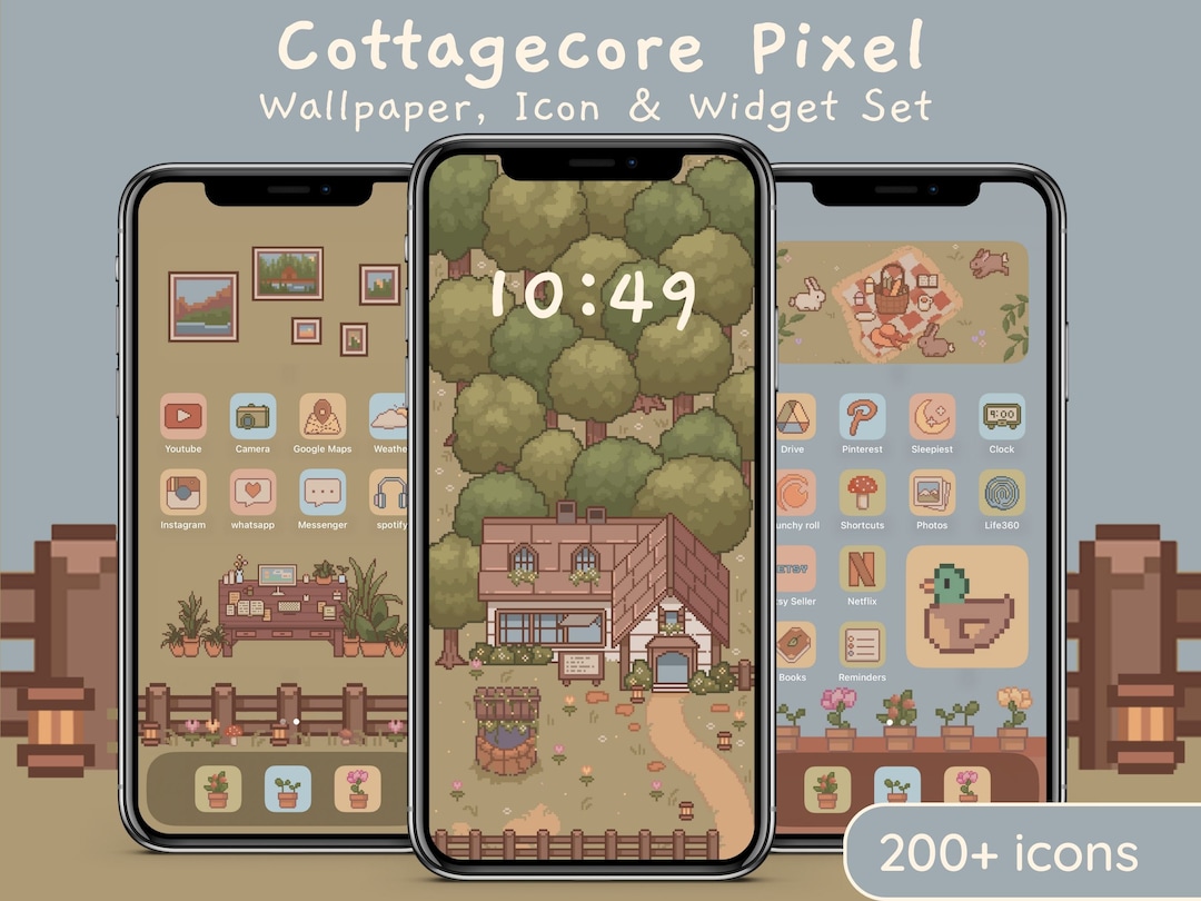 Cottagecore Pixel | Cute Aesthetic Ios App Icons, Kawaii Pixel ...