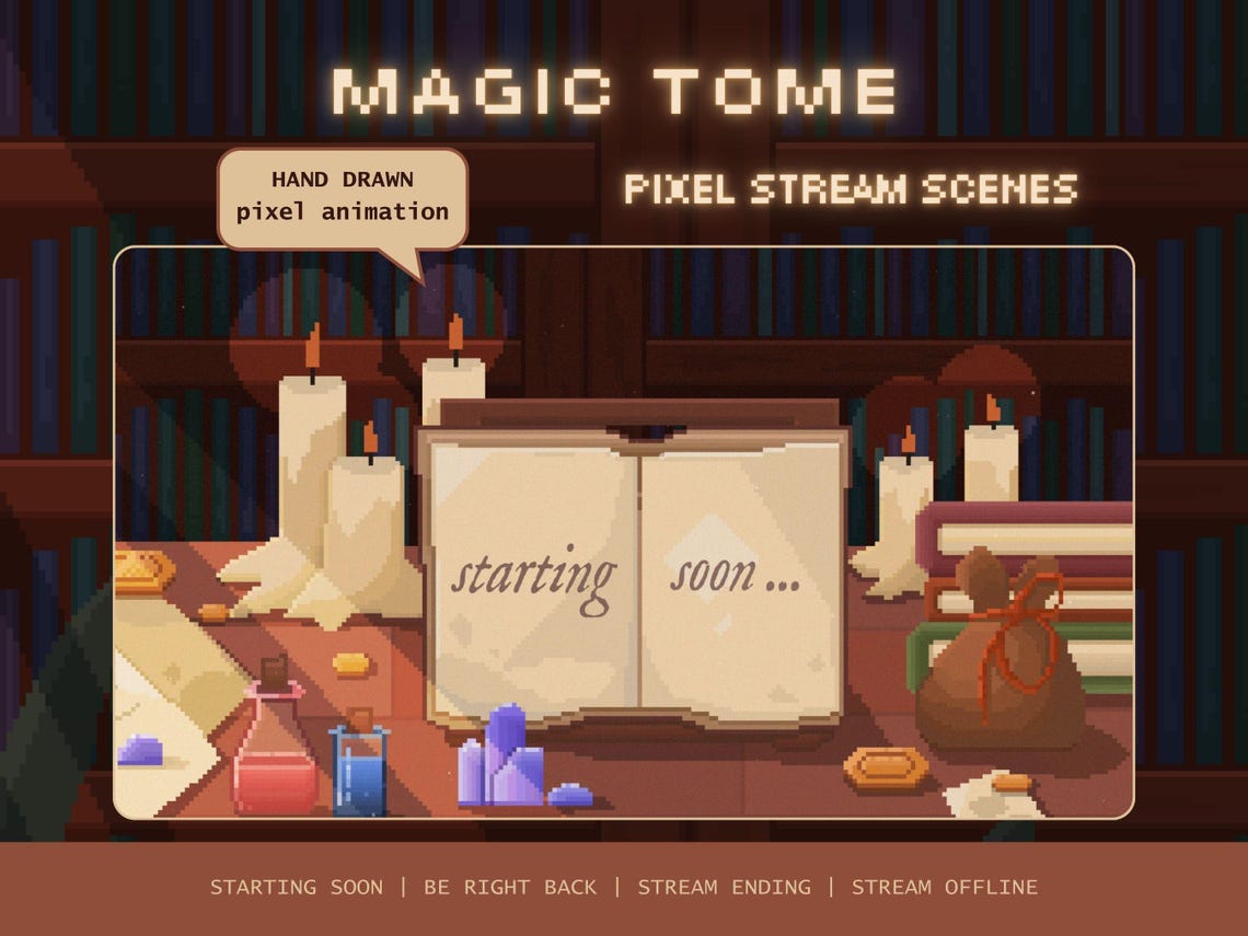 Magic Tome Dnd Stream Scenes: Retro Pixel Animation (digital Download ...