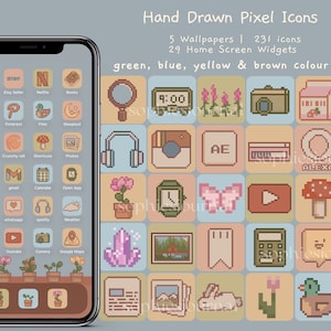 Cottagecore Pixel | Cute Aesthetic Ios App Icons, Kawaii Pixel ...
