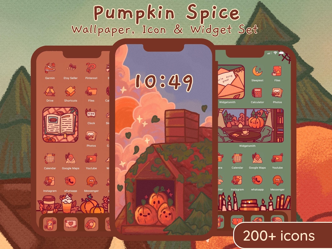 Pumpkin Spice | Hand Drawn Cozy App Icons, Cute Kawaii Wallpapers and ...