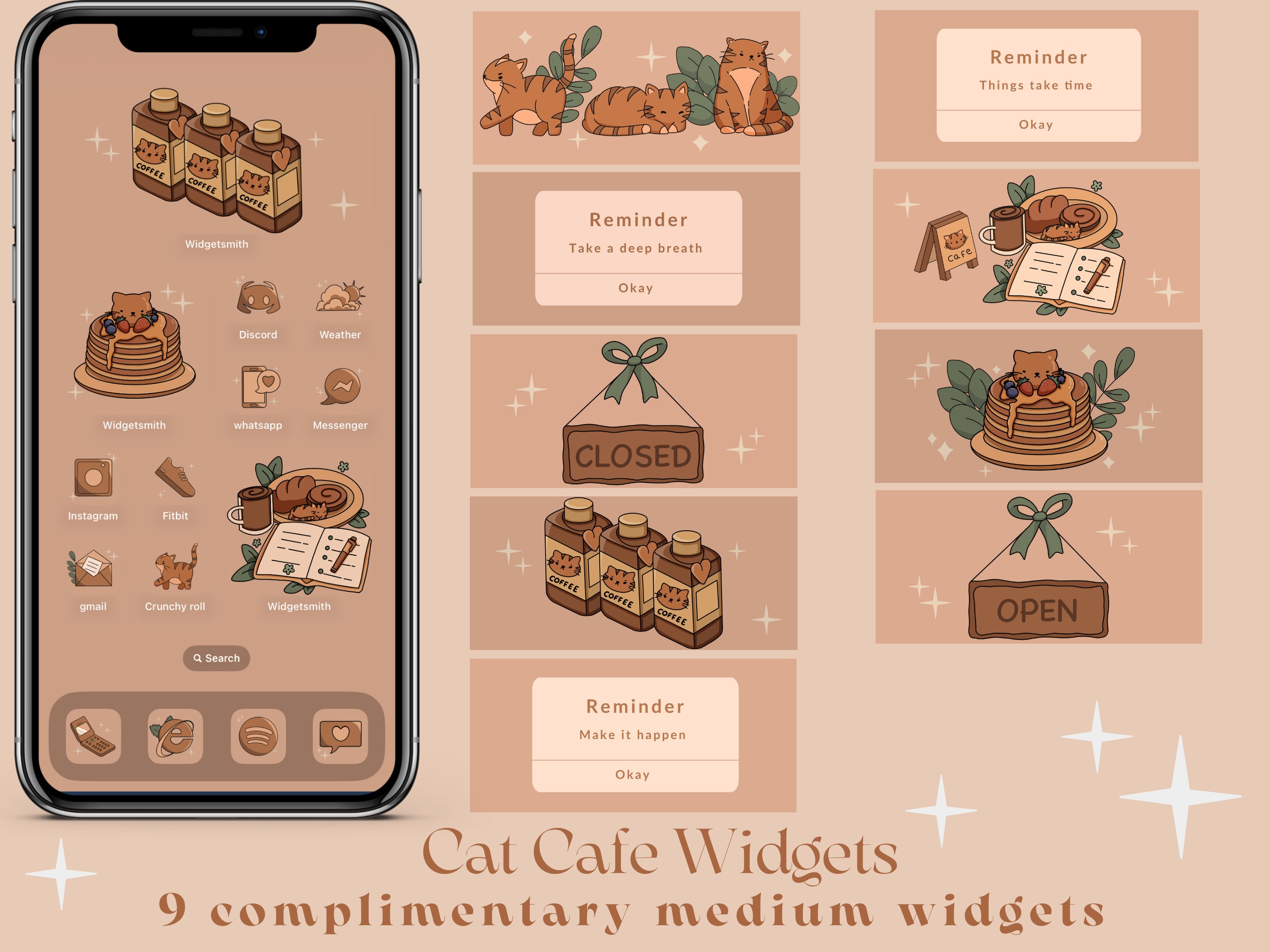 Cute Cat Cafe Icon Set Aesthetic Ios App Icons Wallpapers - Etsy UK