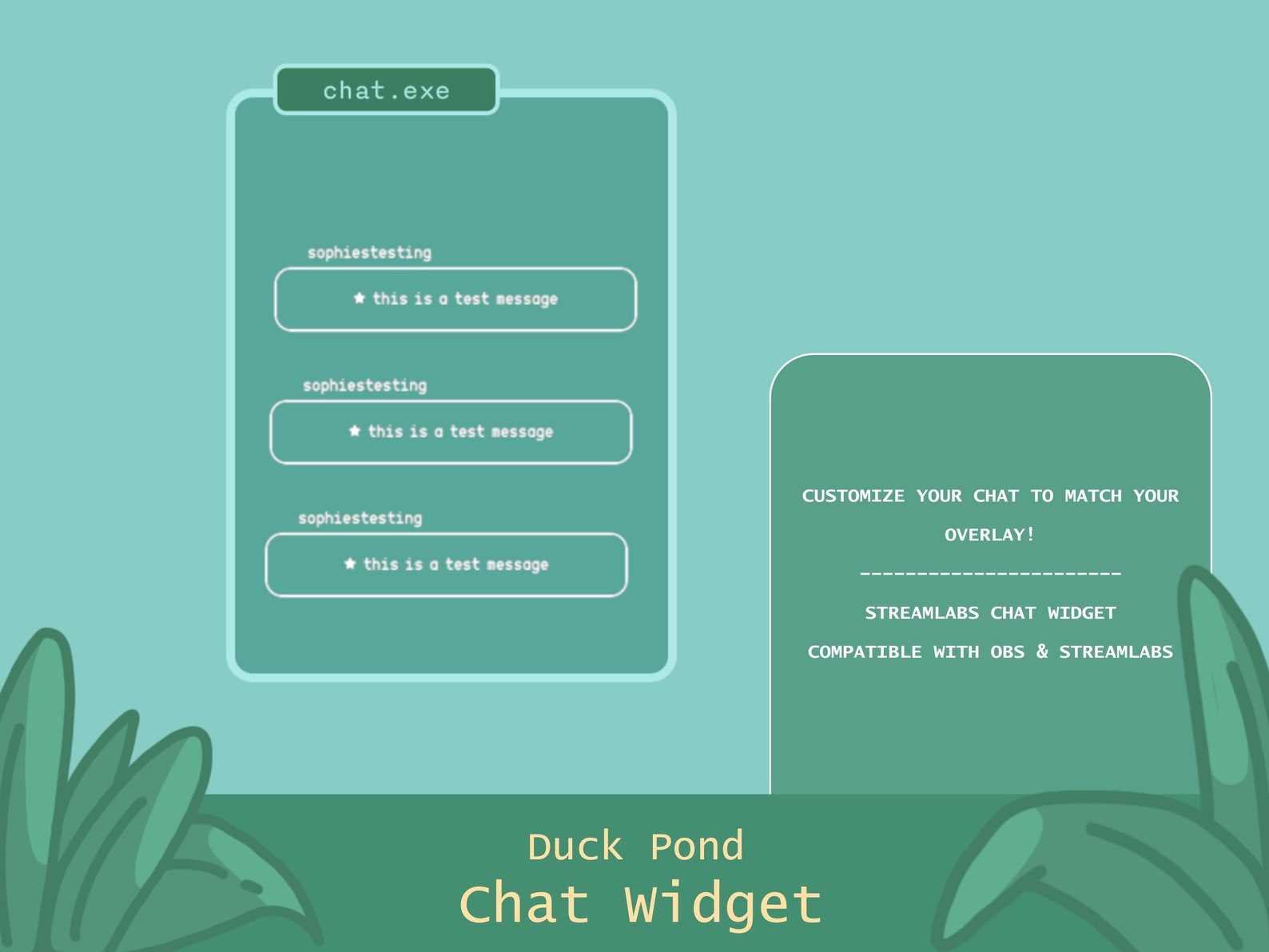 Duck Pond Animated Twitch Stream Pack: Kawaii Vtuber Overlays (digital ...