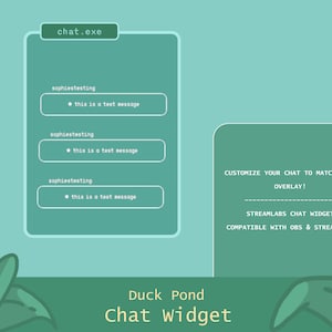 Duck Pond Animated Twitch Stream Pack: Kawaii Vtuber Overlays (digital ...