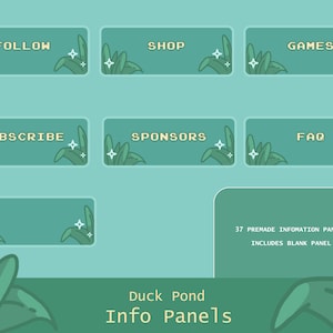 Duck Pond Animated Twitch Stream Pack: Kawaii Vtuber Overlays (digital ...