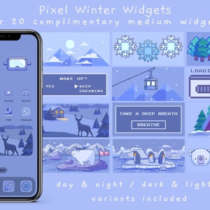 Winter Pixel Icon Set | Aesthetic Ios App Icons, Cute Blue Wallpapers ...
