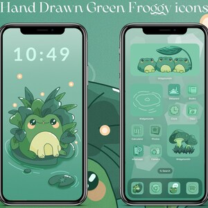 Cute Anime Frog Pond Phone Theme & Wallpaper Green Aesthetic - Etsy