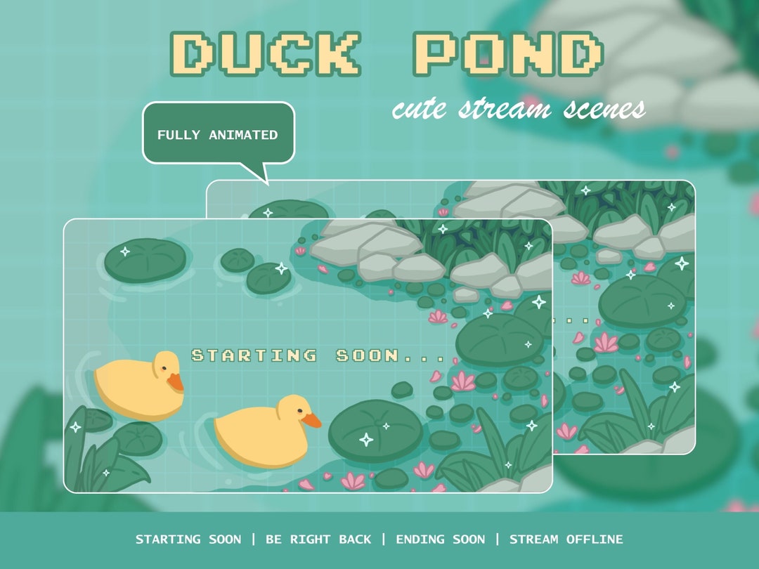 Duck Pond Cute Kawaii Stream Scenes | Seamless Loop Animation | Cute ...