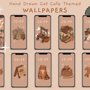 Cute Cat Cafe Icon Set | Aesthetic Ios App Icons, Wallpapers and ...
