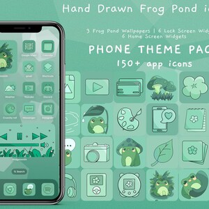 Cute Anime Frog Pond Phone Theme & Wallpaper | Green Aesthetic Ios App ...